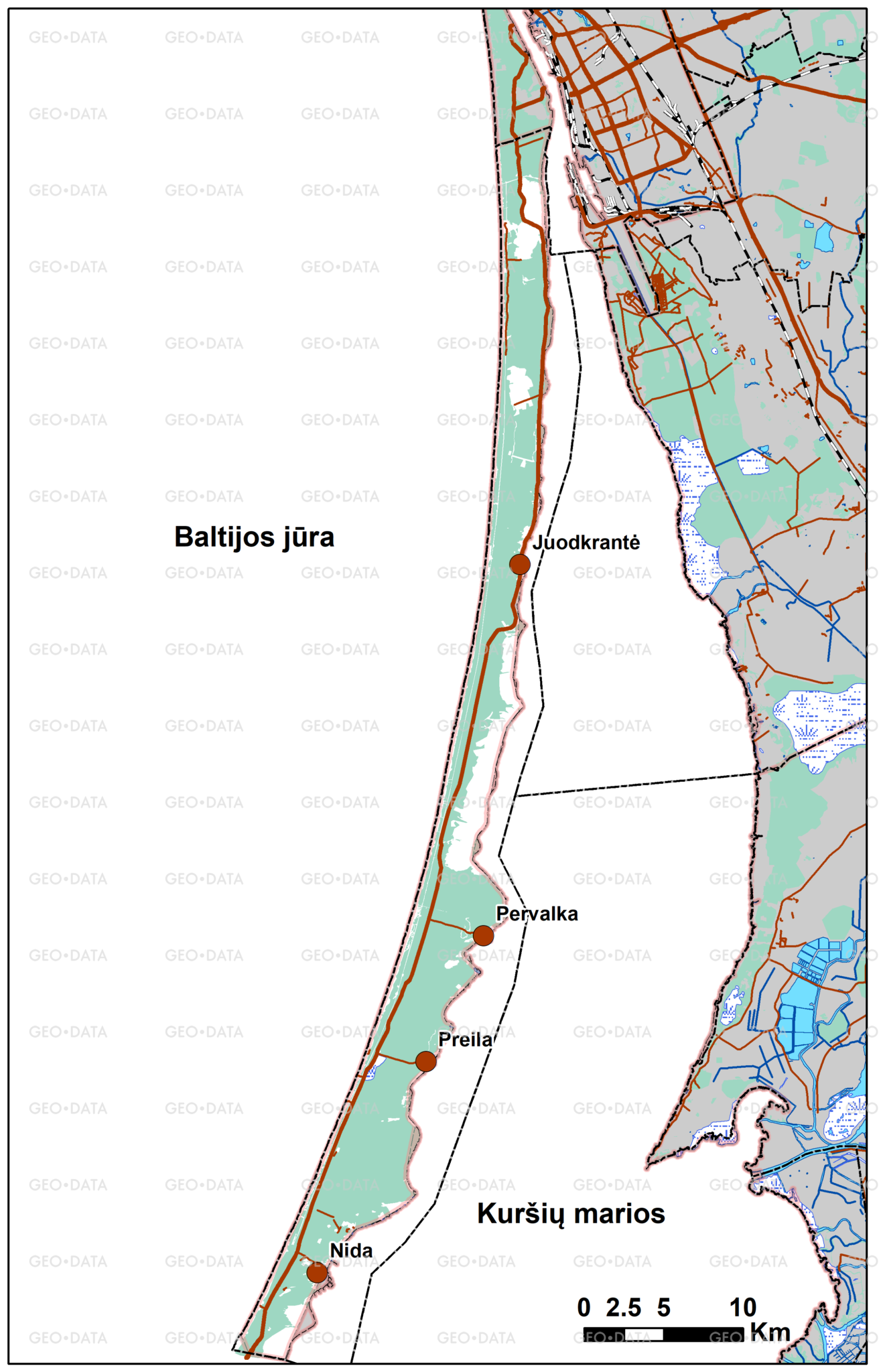 Neringos savivaldybė (žemėlapis) | GeoData